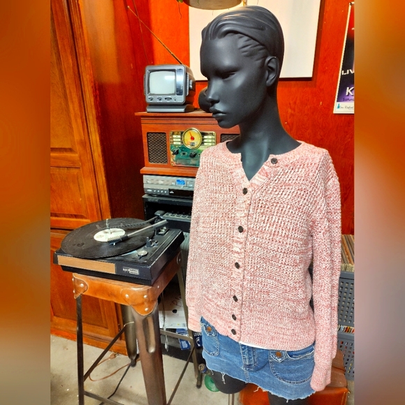 Source Unknown | Sweaters | Thick Red And White Buttonup Cardigan ...